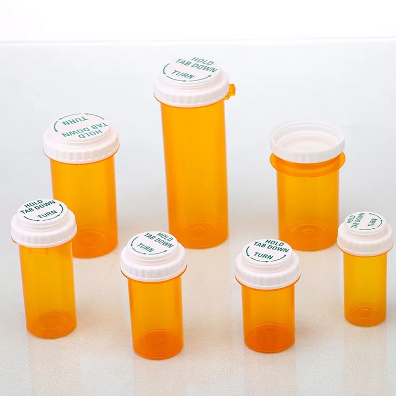 pharmacy vials child resistant 13 Dram Amber Thumb Tab Vials with ...